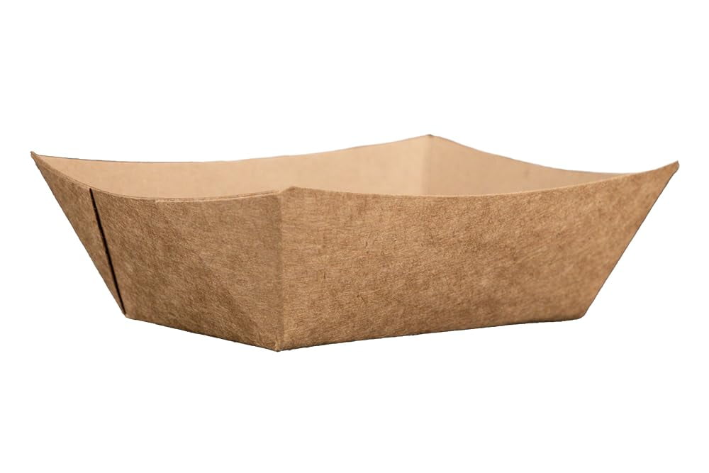 250 Pack 5 lb Heavy Duty Disposable Paper Food Trays, Grease Resistant ...