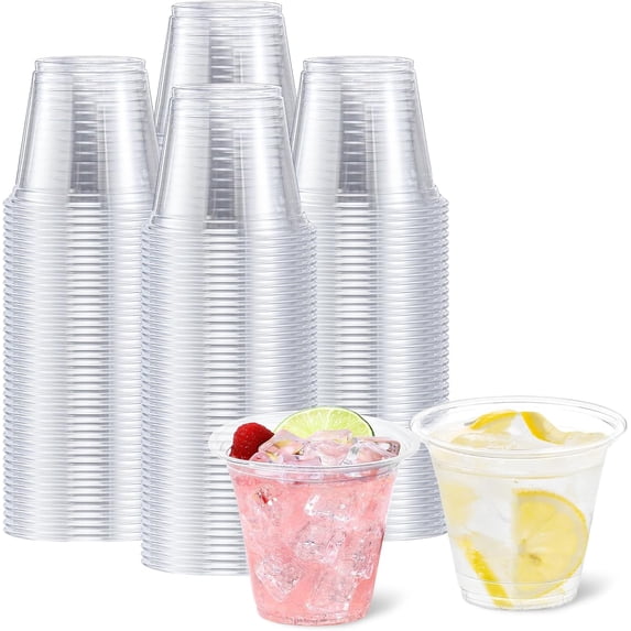 250 Pack 9 oz Clear Disposable Plastic Cups, Sturdy Food Safe Wine ...