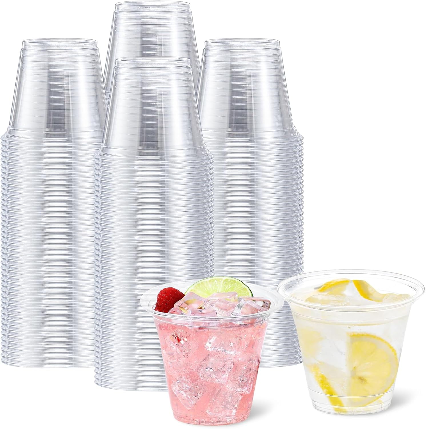 250 Pack 9 oz Disposable Plastic Cups for Party, Plastic Wine Cups with ...