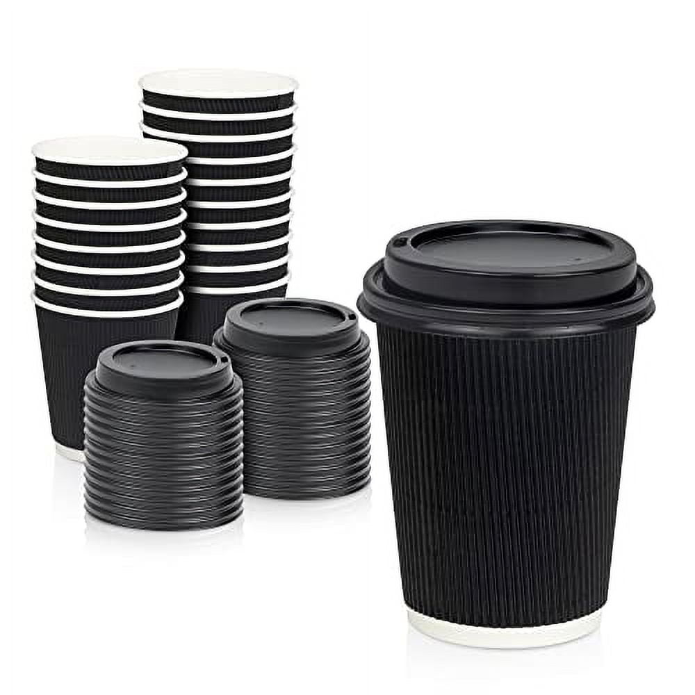 Fit Meal Prep 250 Pack 12 oz Insulated Ripple Kraft Paper Coffee To Go ...