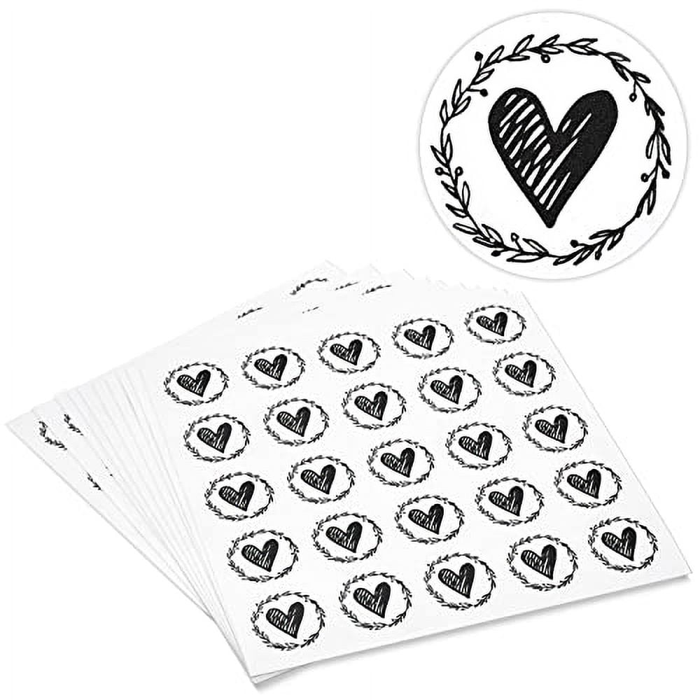 250-Pack Heart Stickers for Greeting Cards, Envelope Stickers for ...