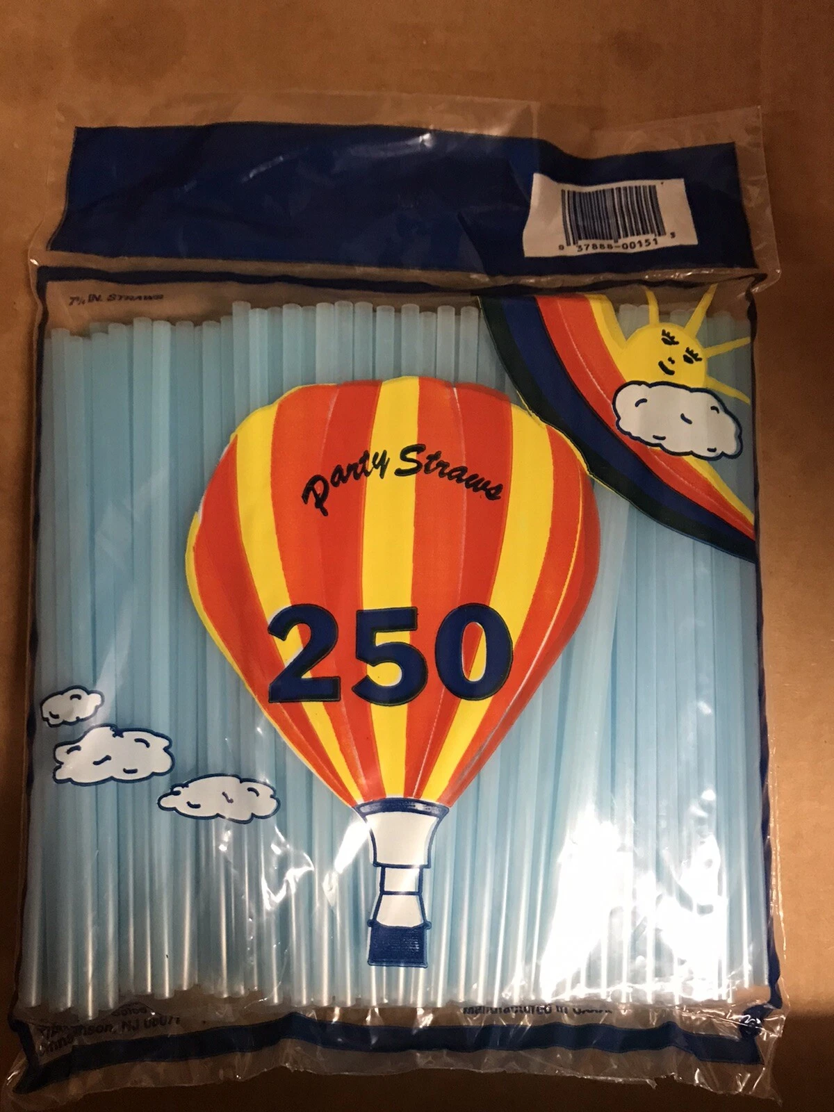 250 Pack Plastic Blue Disposable Party Drinking Straws 7.5”. Free ...