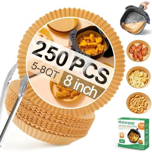 250 Pcs Air Fryer Liners Disposable 8 Inch Round – Non-Stick Oil ...