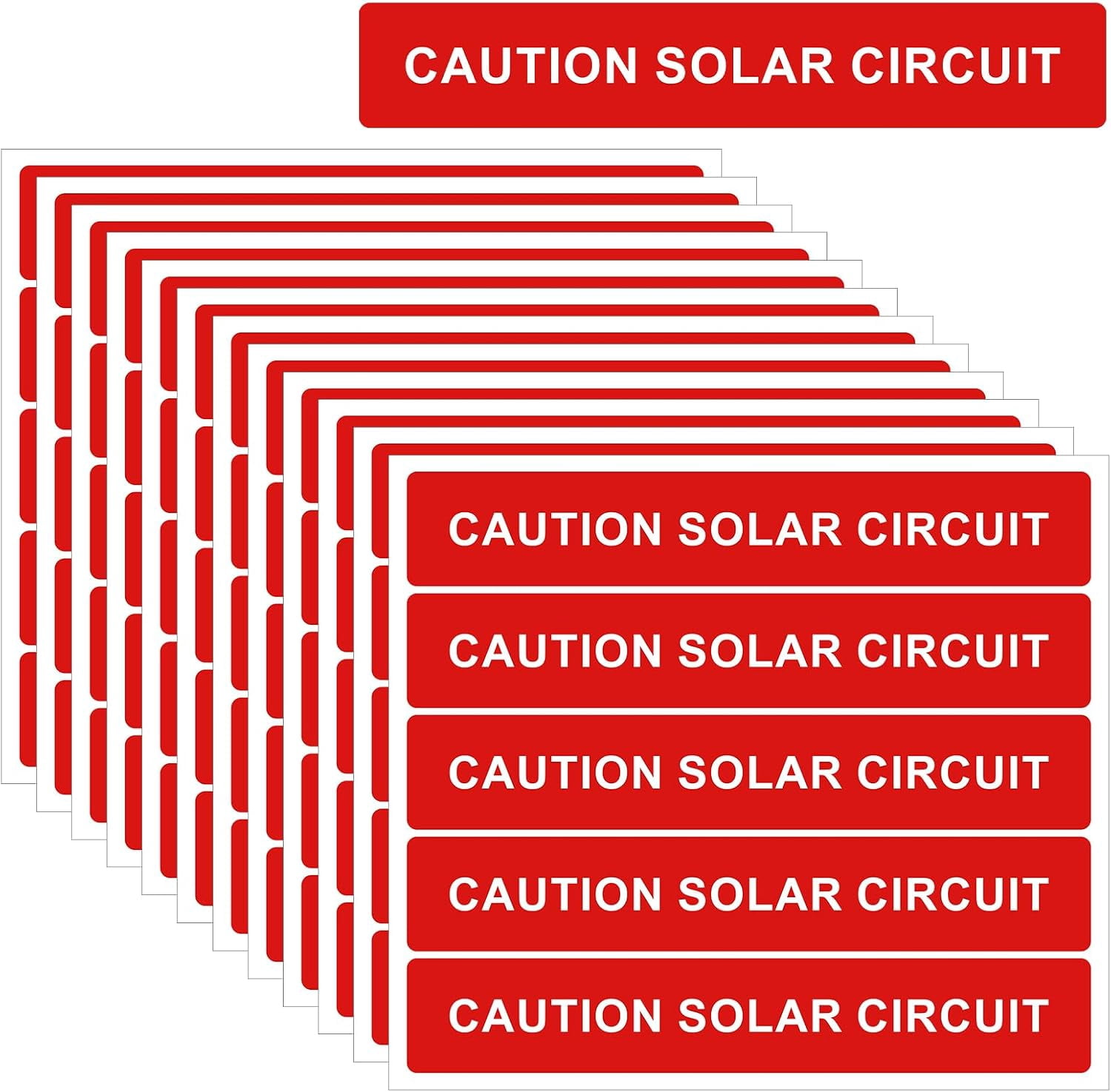 250 Pcs Caution Solar Circuit Stickers - Pv Safety Warning Labels ...