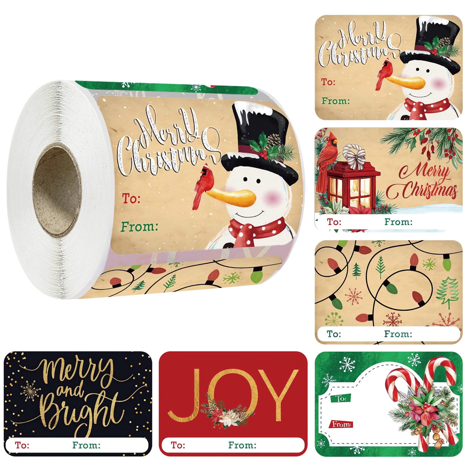 250 Pcs Christmas Gift Tags Stickers Self-Adhesive Xmas Gift Vintage ...