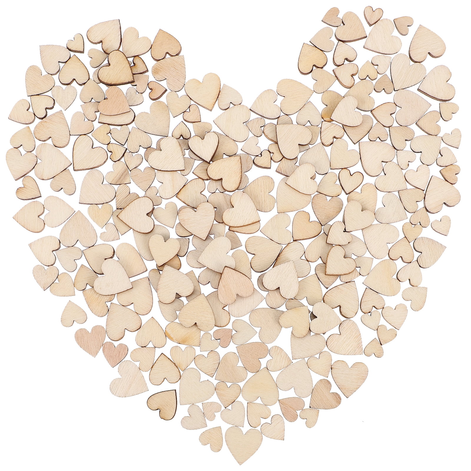 KALLORY Heart-Shaped Wooden Discs for Crafting Projects Unfinished Wood ...