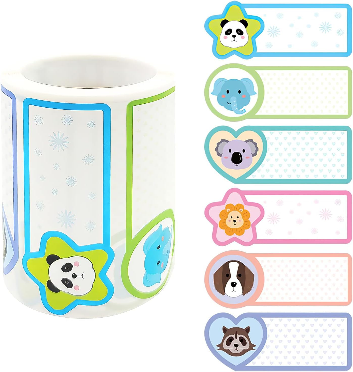 250 Pcs Name Tags Stickers Adhesive Labels for Kids, 6 Cute Animal ...