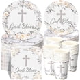 250 Pcs Silver Cross Disposable Tableware Set for Religious ...