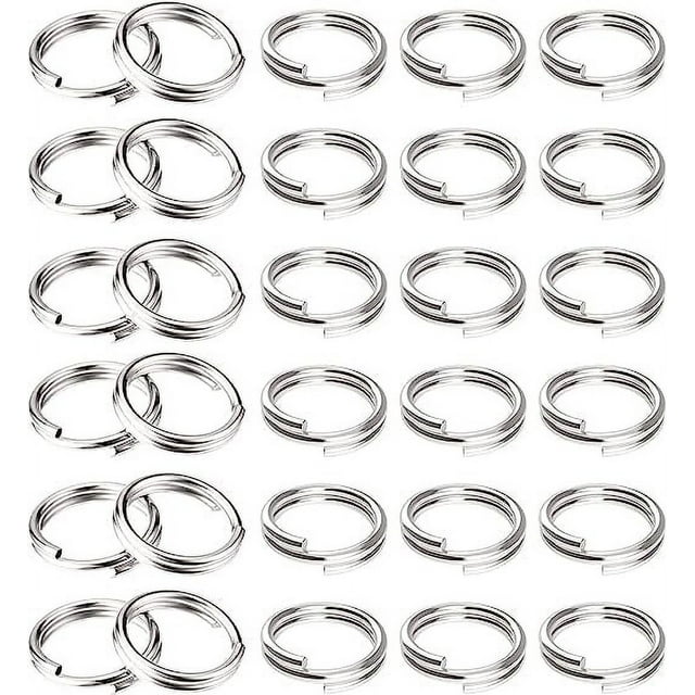 250 Pcs Split Ring, Small Key Rings Bulk Split Keychain Rings Diy Craft Metal Keychain Connector ...