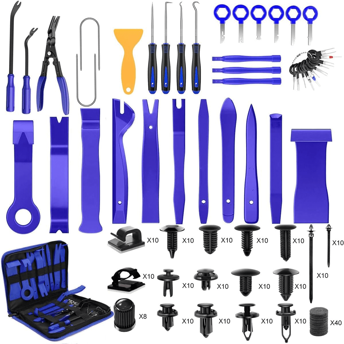 250 Pcs Trim Removal Tool, Pry Kit, Car Panel Tool Stereo Removal Tool ...