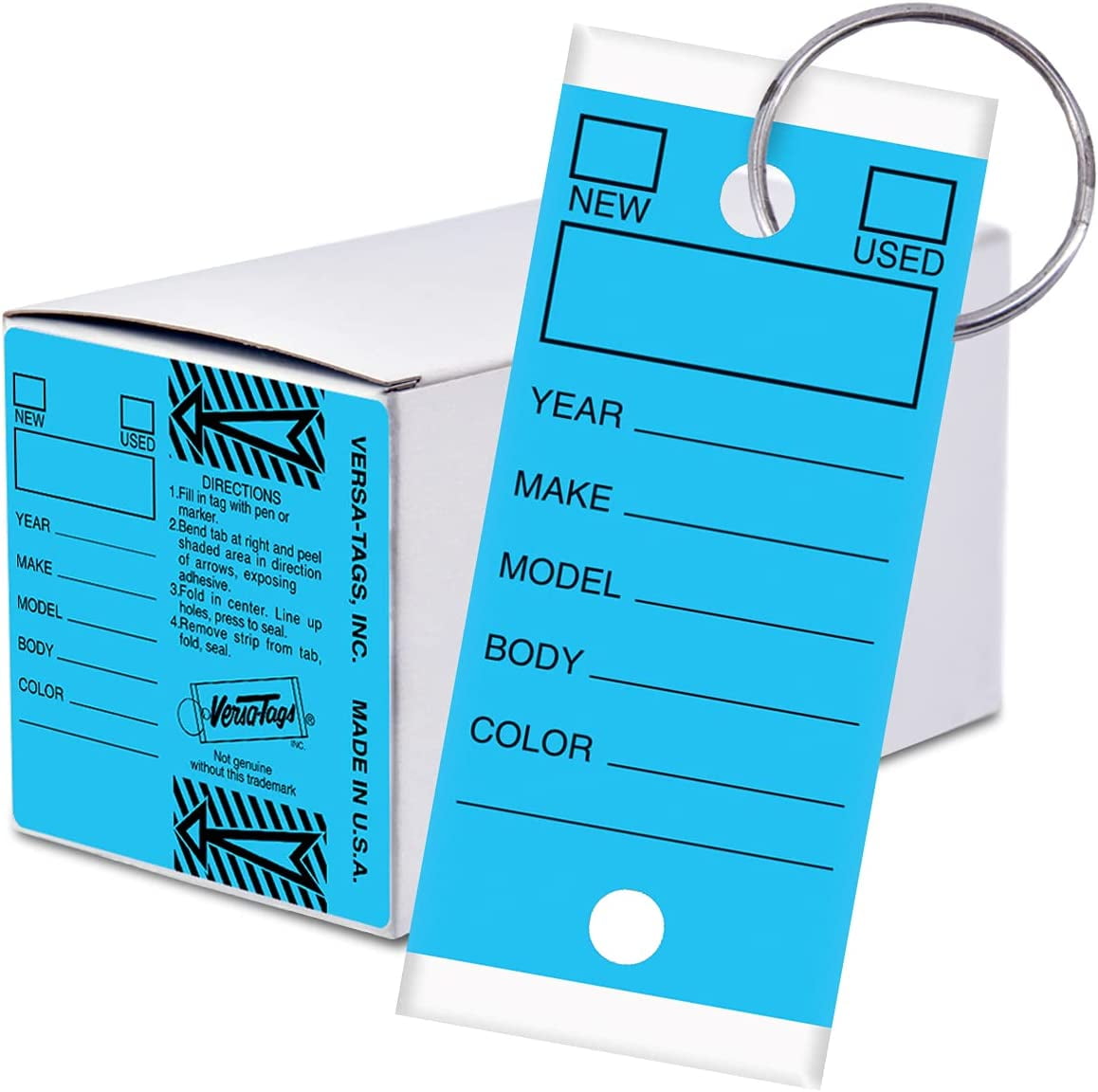 250 Per Box, Self-Protecting Paper Key Tags with Chrome-Plated Split ...