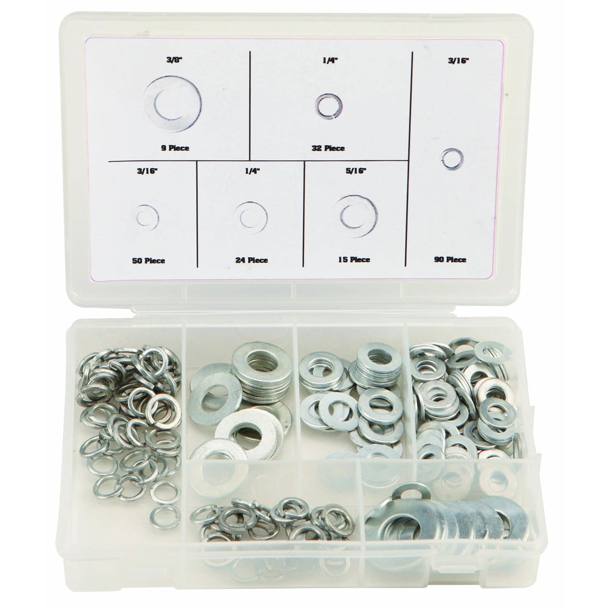 250 Piece Flat and Lock Washers - Walmart.com