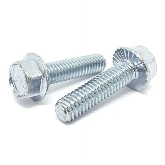 (250 Pieces) 5/16-24x1-1/4" Grade 5 Serrated Hex Flange Bolts Screws UNF Fine Full Threads Zinc ...