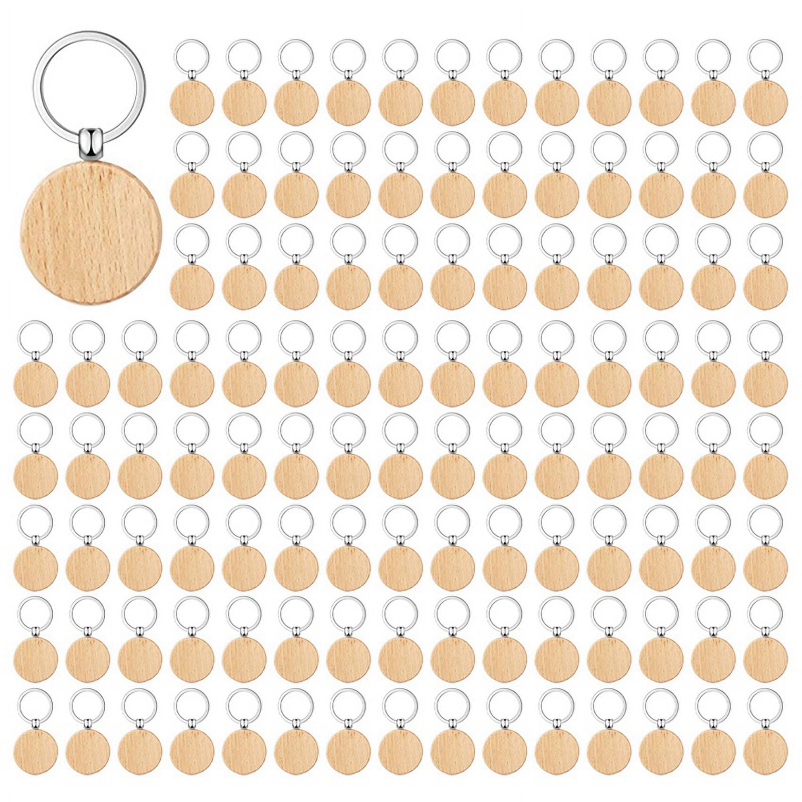 250 Pieces Blank Wooden Key Tag Key Engraving Blanks Unfinished Wood ...