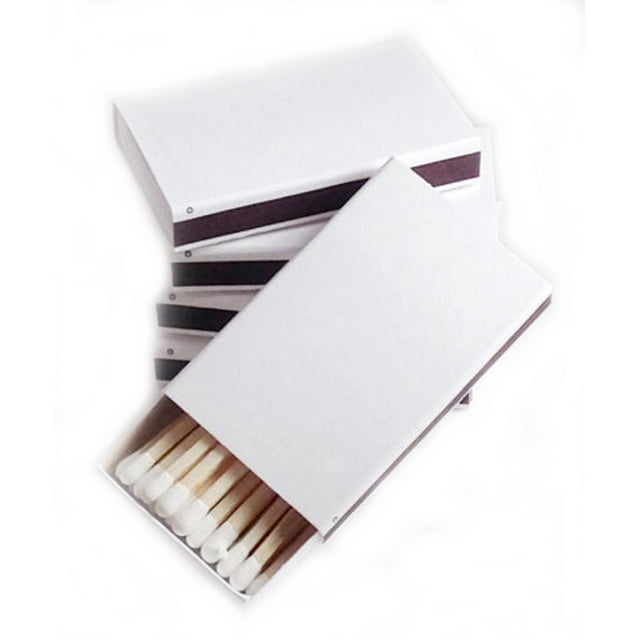 250 Plain White Cover Wooden Matches Box Matches with White Heads (5 ...