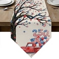 250 Red Truck 4th of July Table Runner Linen Burlap Table Runner 36 ...