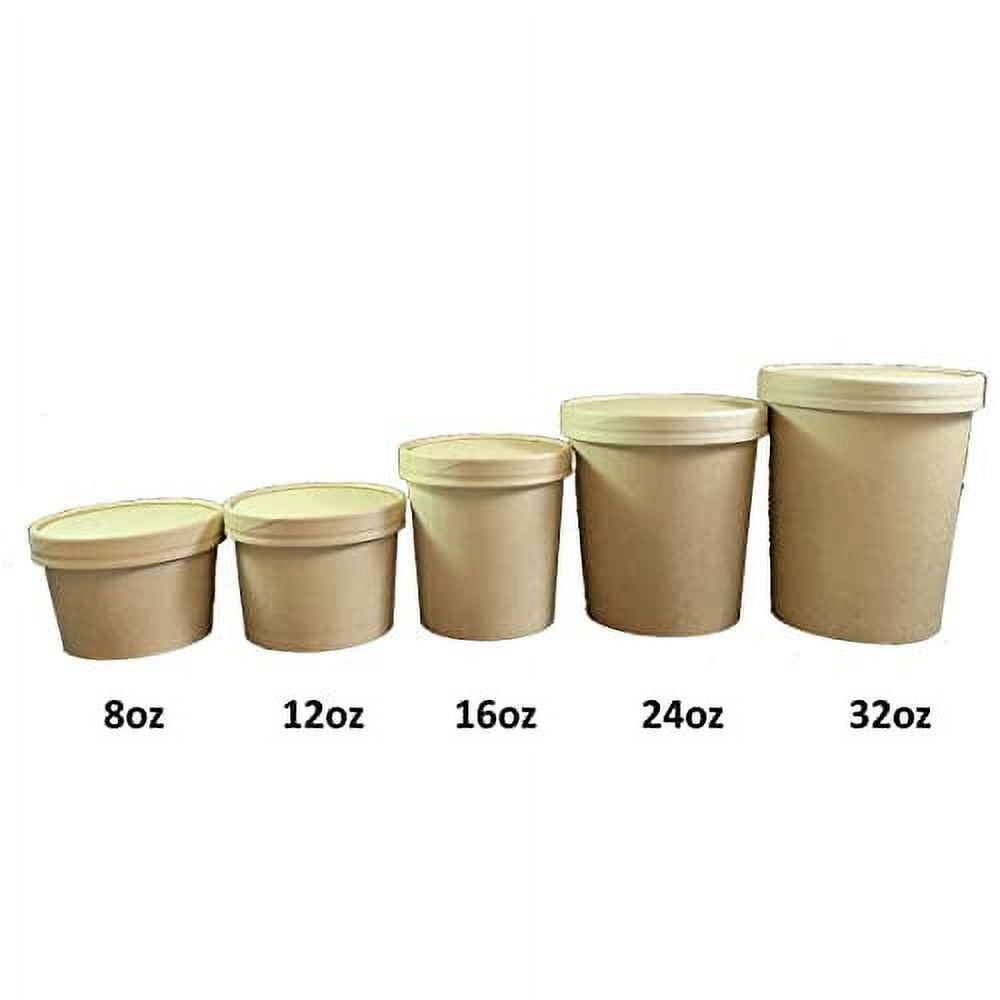 250 Sets Kraft Paper Food Containers With Vented Lids, To Go Hot Soup ...