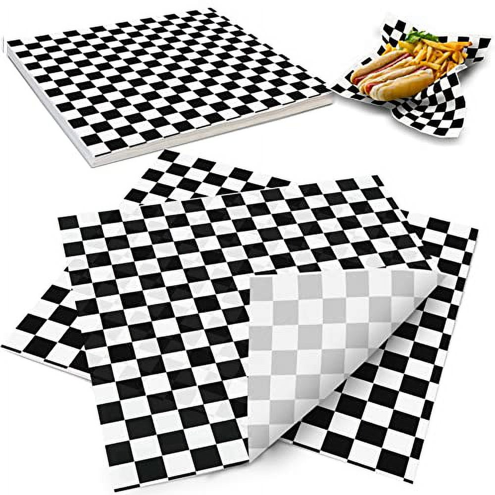 Fit Meal Prep 250 Sheets 12x12" Printed Deli Paper, Black and White ...
