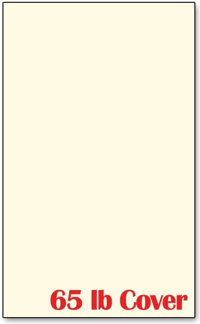 250 Sheets Cream Colored Legal Size Cardstock (8.5 X 14 Inches) - 65lb ...