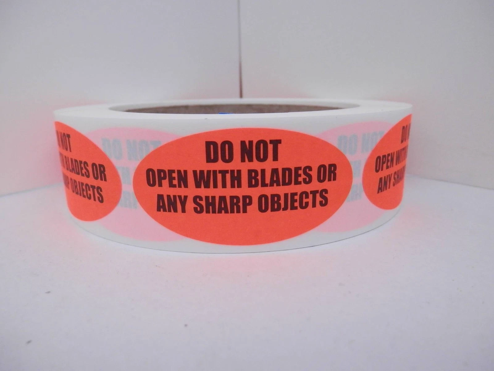 250 Stickers 1X2 Oval Label Do Not Open With Blades Or Any Sharp ...