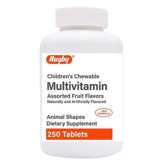 250/Tablets Children's Chewable Multivitamin Animal Shapes Assorted ...