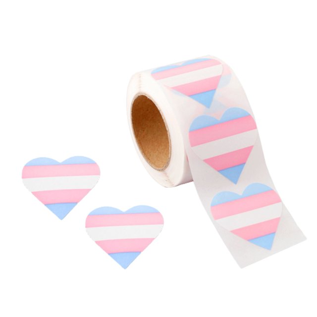 250 Transgender Heart Shaped Stickers (250 per Roll) - Walmart.com