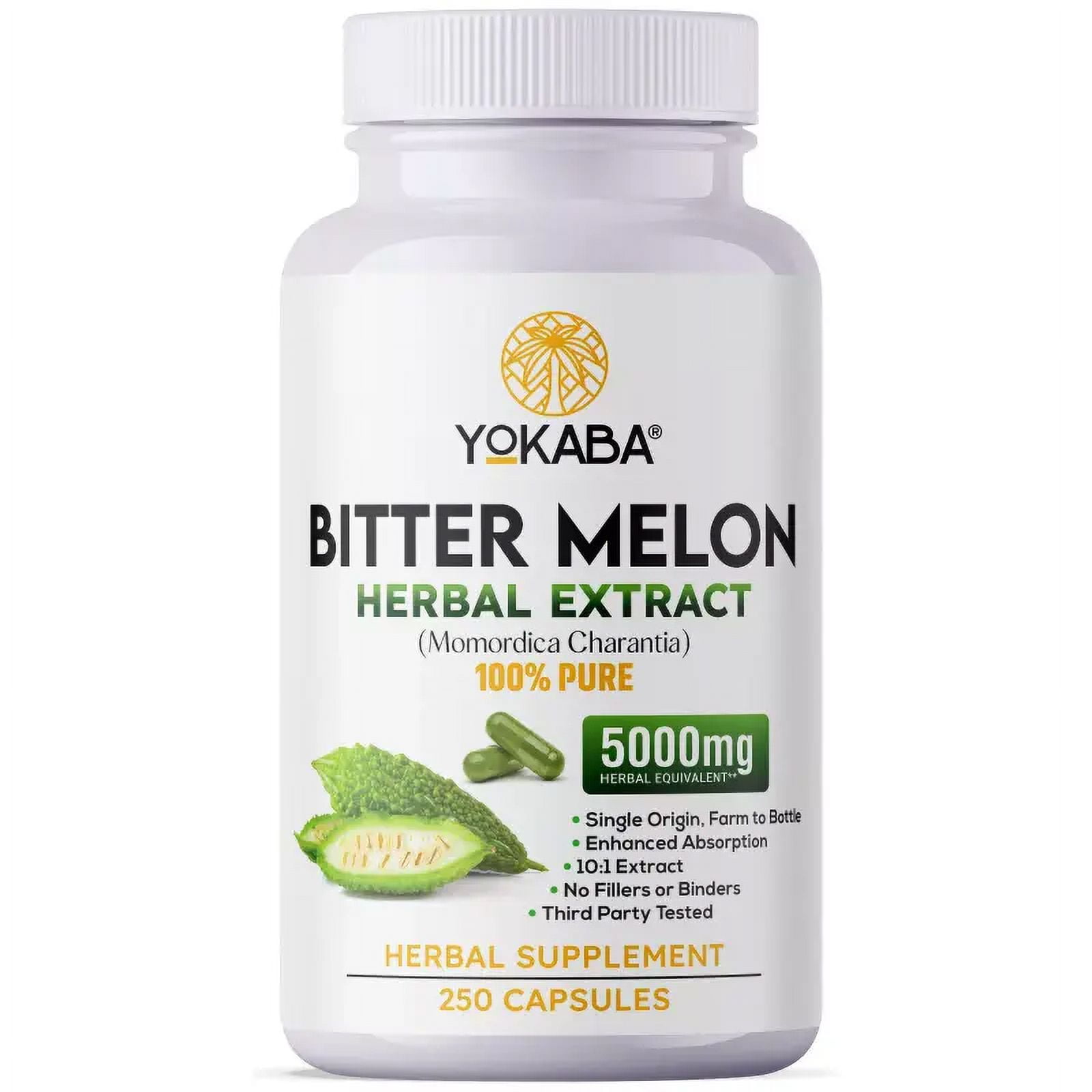 250_Vegetarian_Capsules_Bitter_Melon_5000Mg_Herbal_Herbal_Extract ...