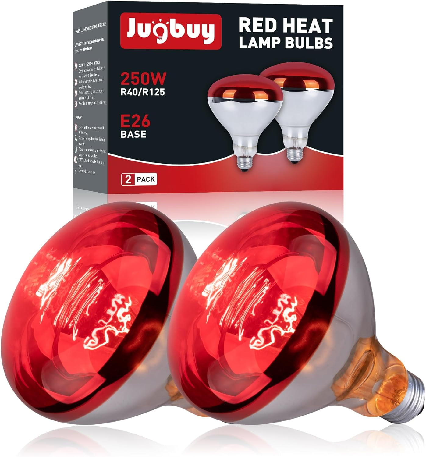 250 Watt Red Heat Lamp Bulbs, Chicken Infrared Incandescent Light Bulb ...