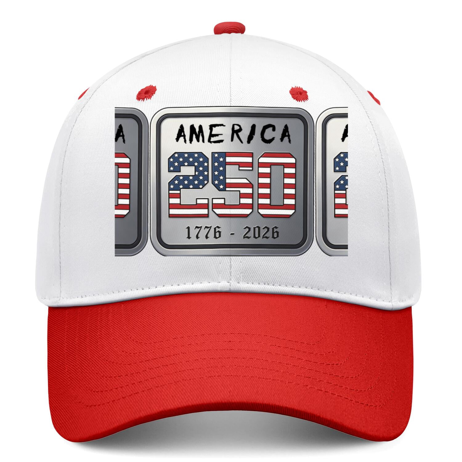 250 Year American Anniversary 1776-2026 Eagle Red White Blue Cap Curved ...