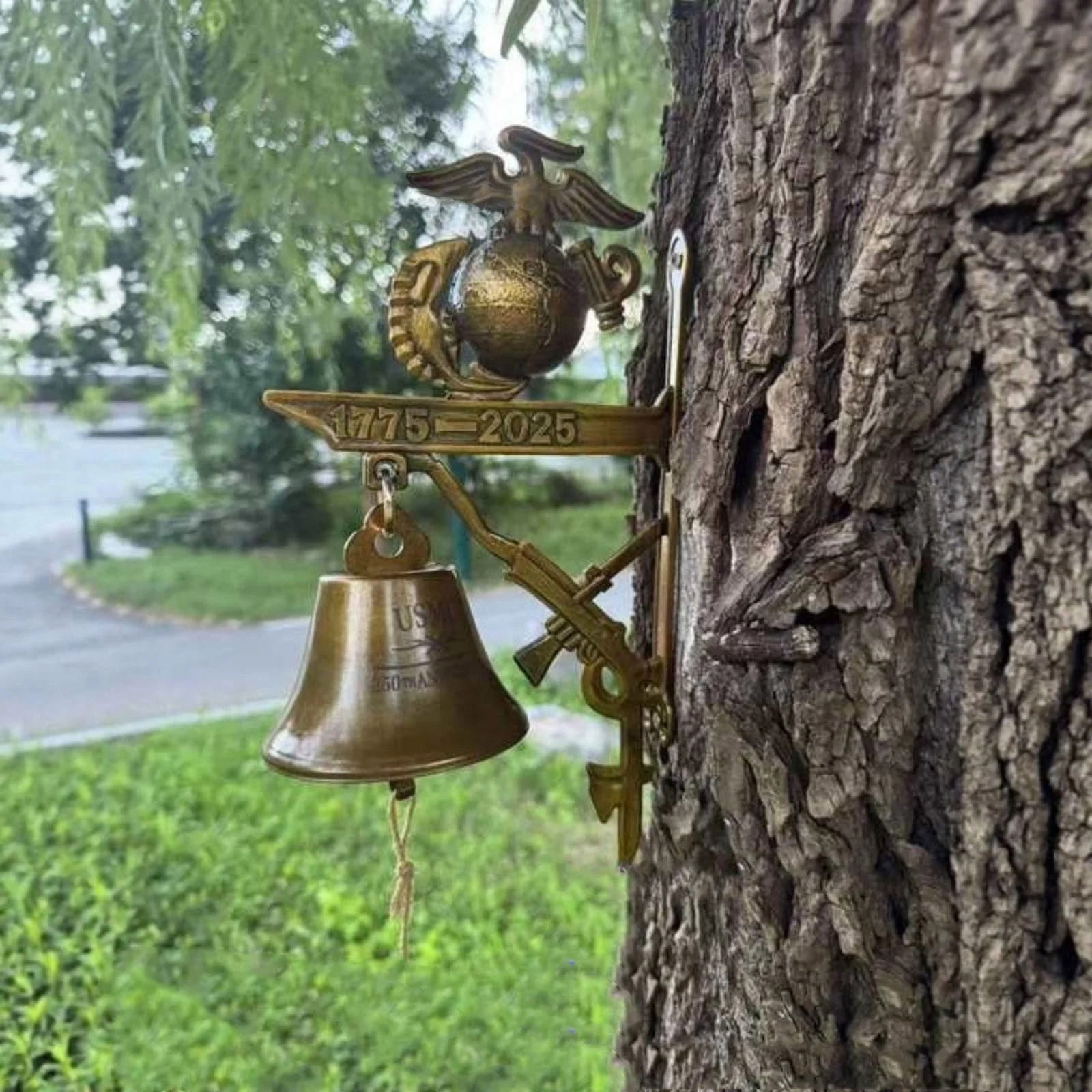 250 Year American Anniversary Flag Metal Tree Dangling Bell Ornament ...