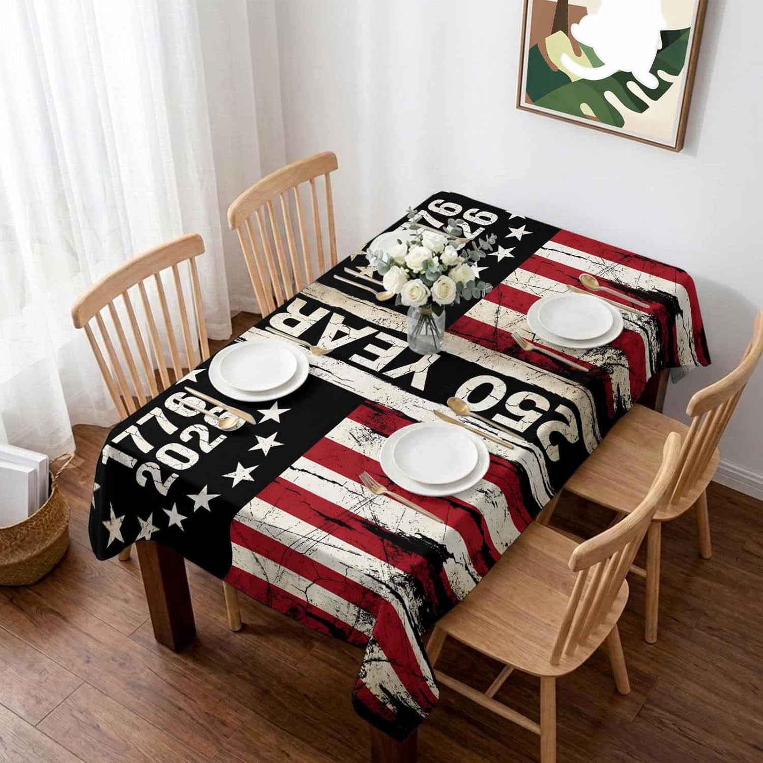 250 Year American Anniversary Flag Table Cloth Waterproof Tablecloths ...