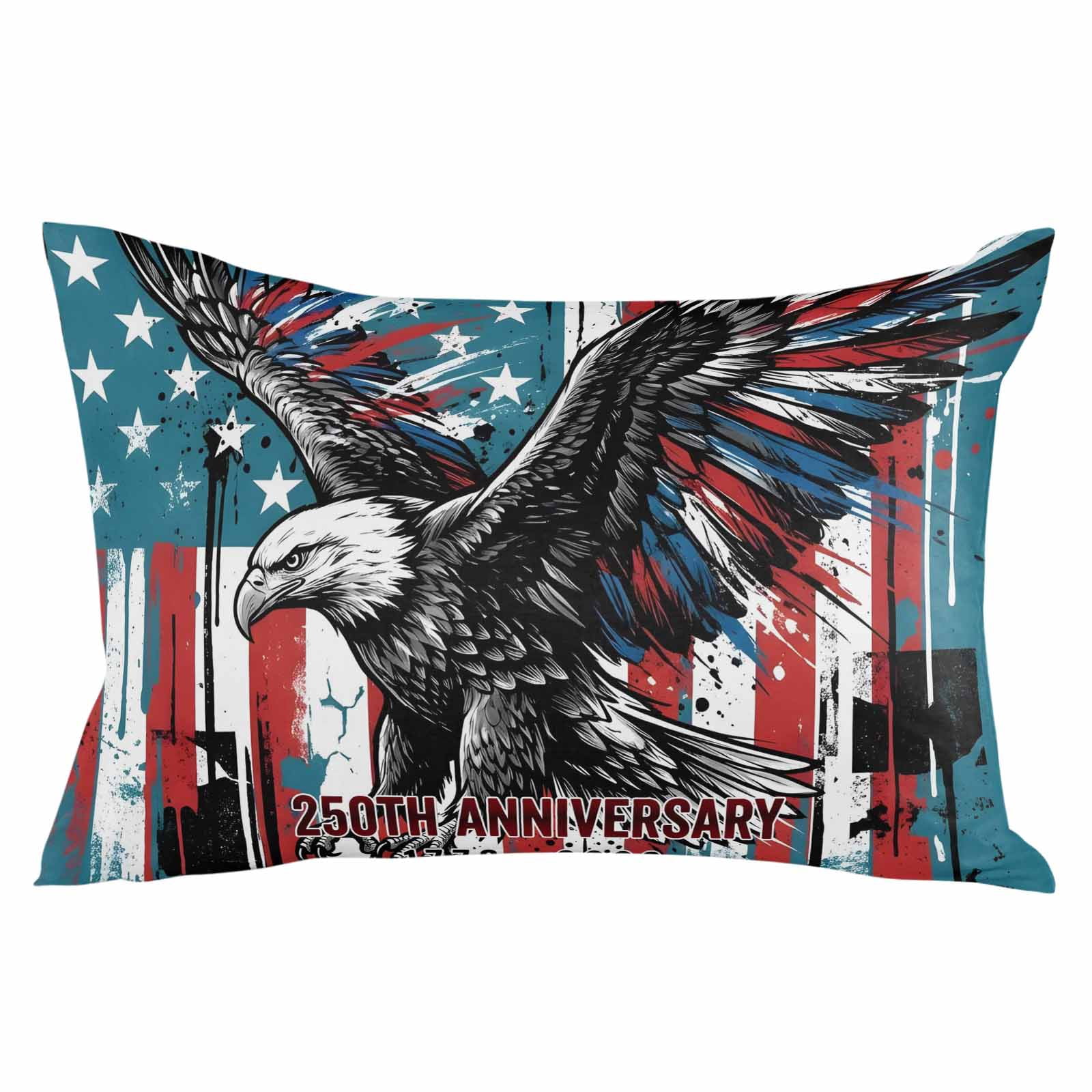 250 Year American Anniversary Flag Throw Pillow Cover 12 x 20 Inch ...