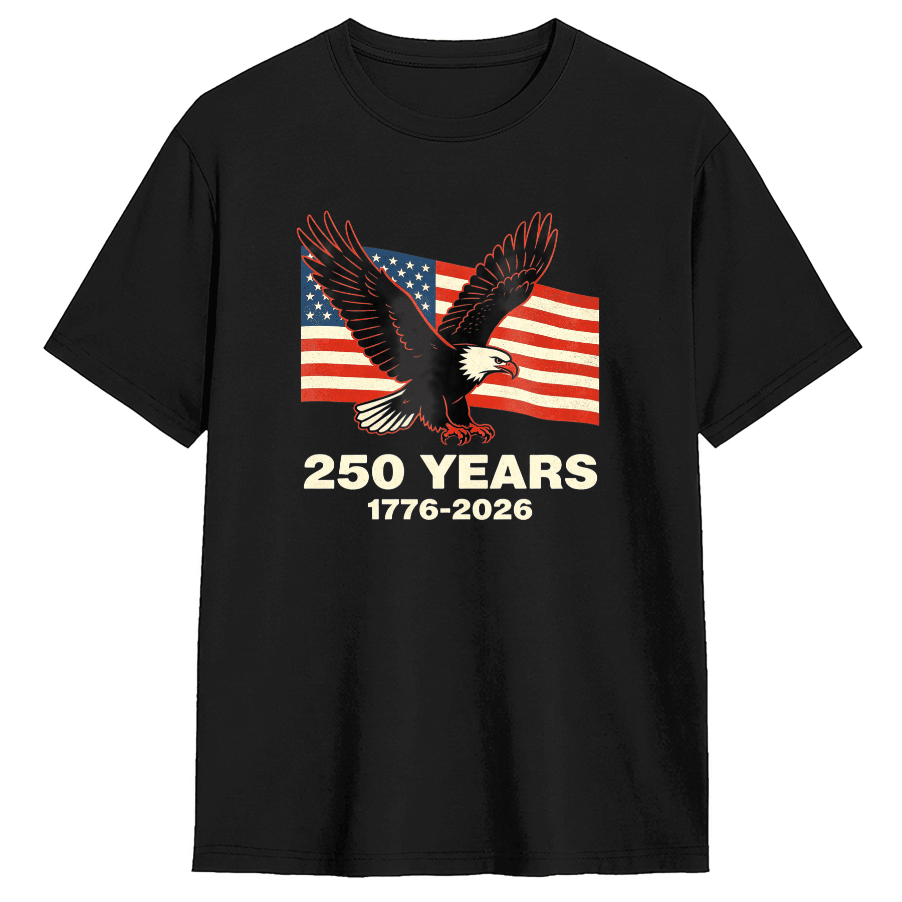 250 Years 1776-2026 American Eagle Retro Graphic Tee For Men, Patriotic ...