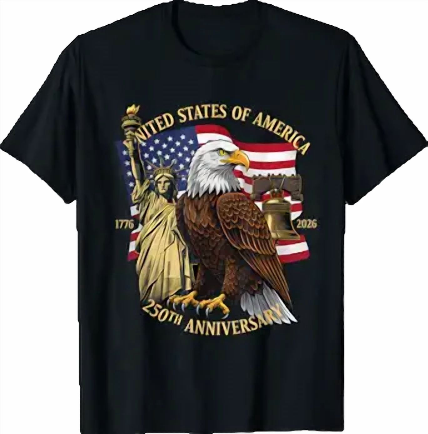 250 Years 1776â€“2026 Eagle Liberty Bell Patriotic T-Shirt - Walmart.com