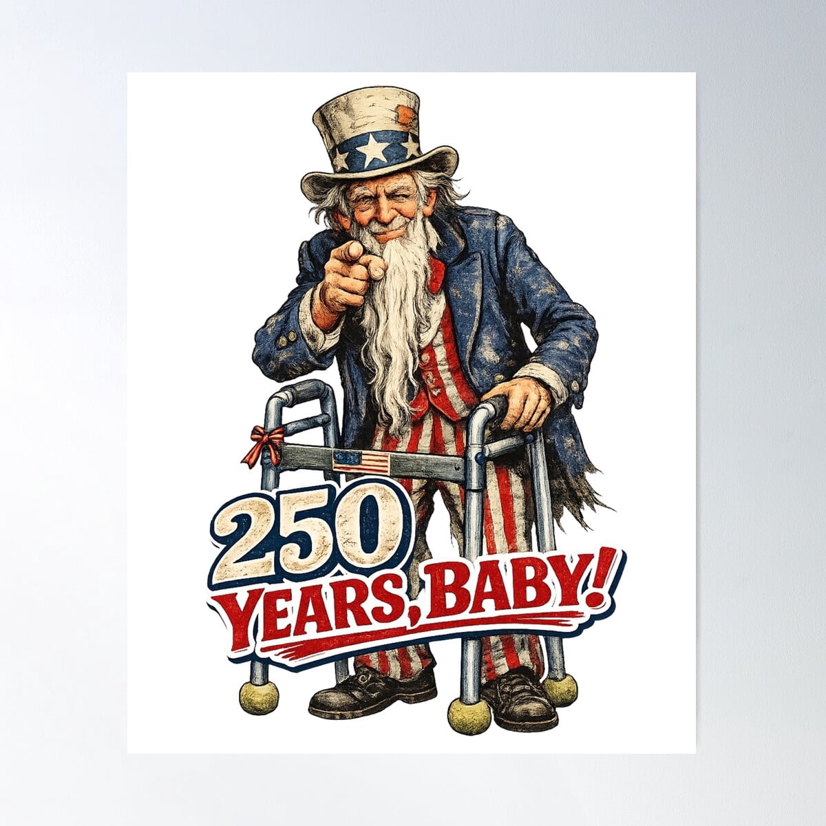 250 Years America 1776 Independence Day Anniversary Art Unframed Paper ...