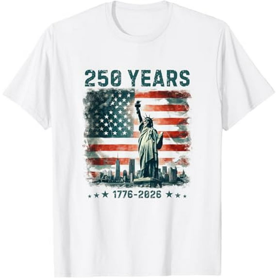250 Years America Anniversary 1776 2026 Statue of Liberty T-Shirt ...
