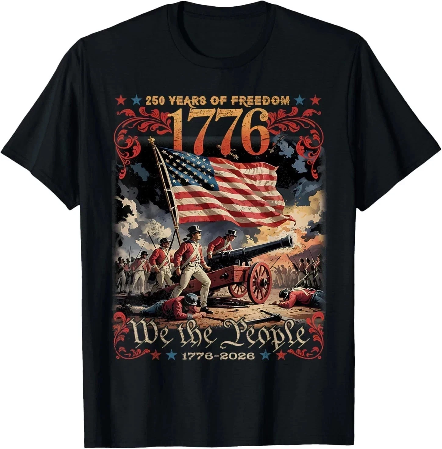 250 Years America Anniversary 1776 250th Birthday US Flag T-Shirt Size ...