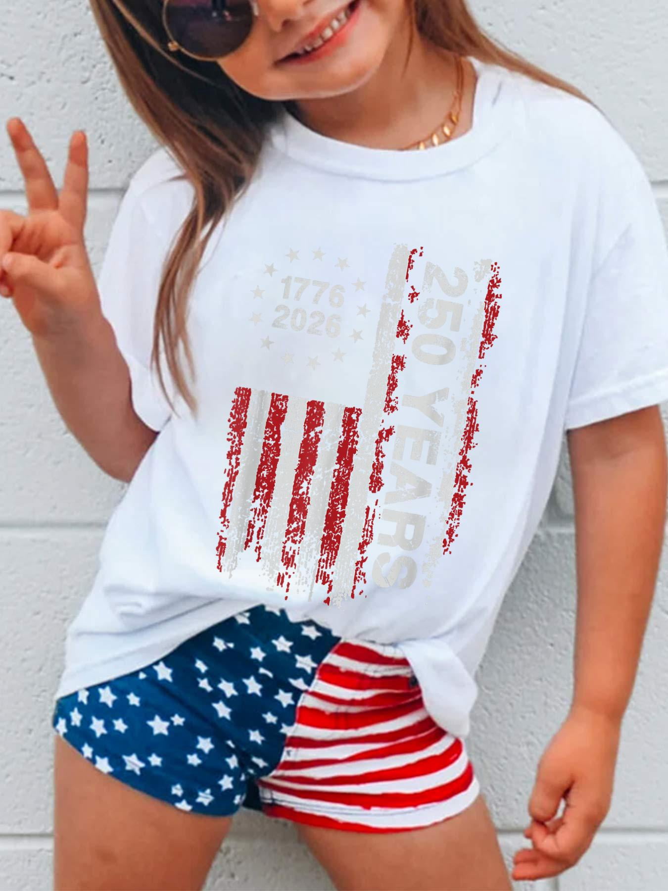 250 Years America Anniversary 250th Independence Day Freedom Kids T ...