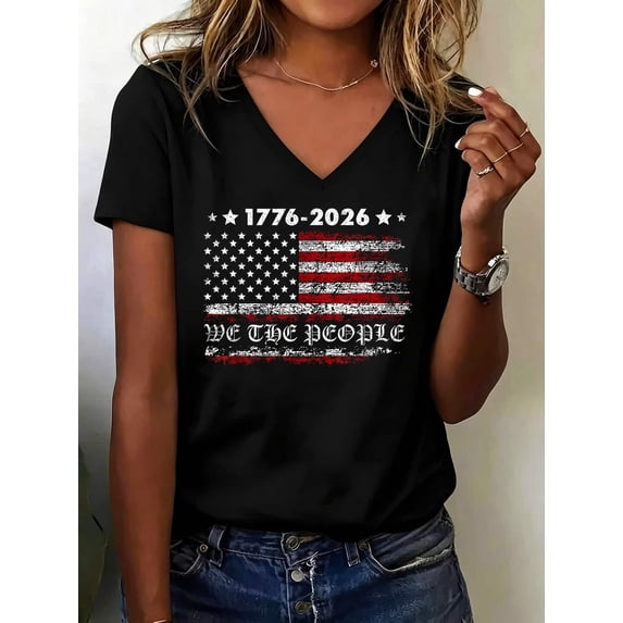 250 Years America Anniversary 250th Independence Day Freedom V Neck T ...