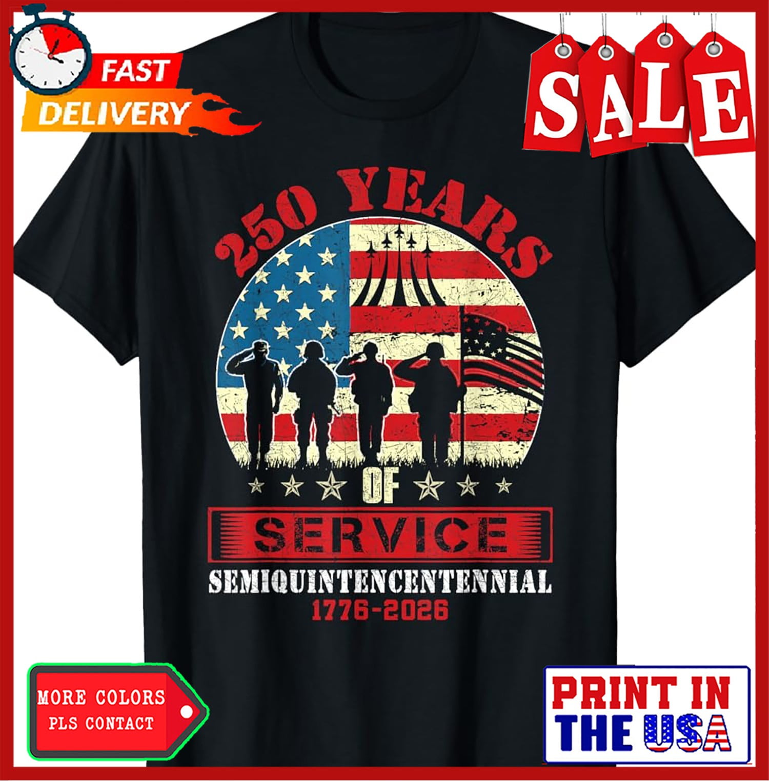 250 Years America Anniversary 250th Independence Day T-Shirt Version C ...