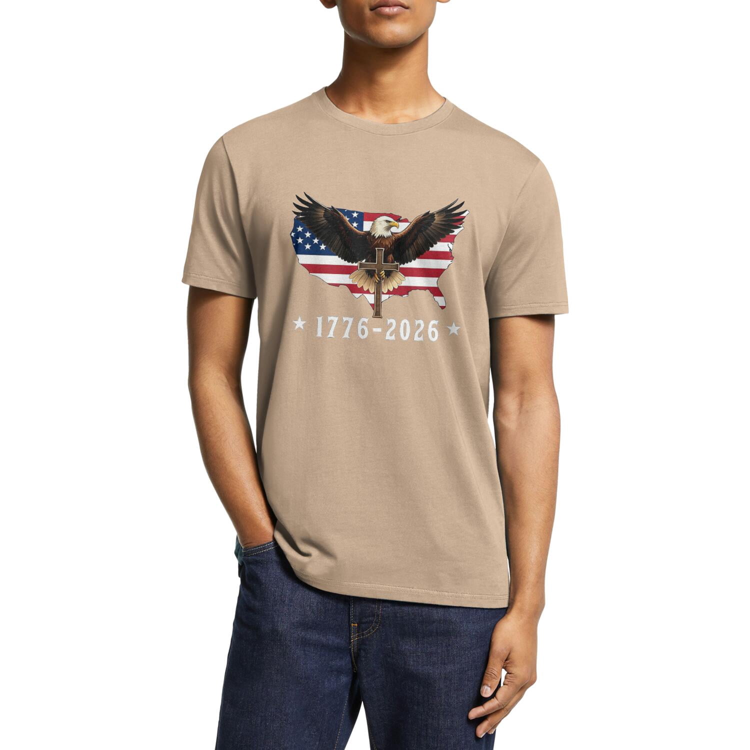 250 Years America Anniversary Men Short Sleeve T Shirts, Vintage USA ...