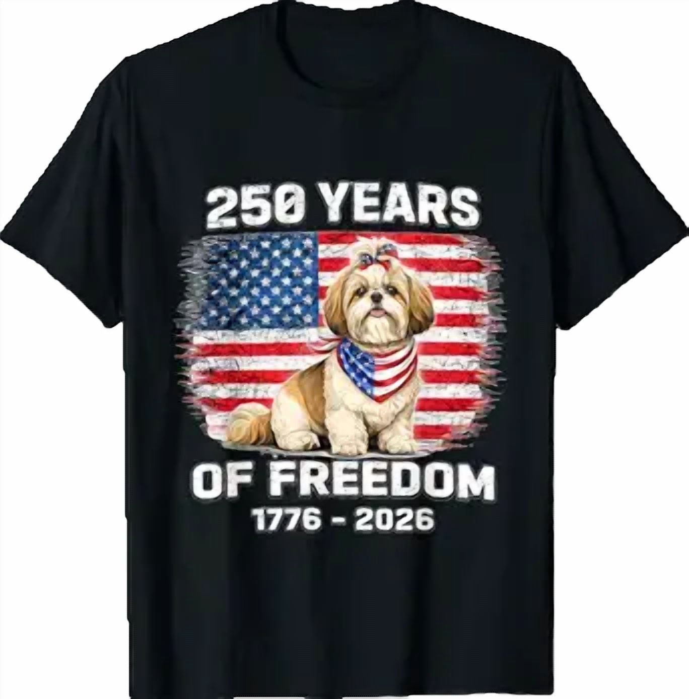 250 Years America Anniversary Shih tzu 250th Anniversary T-Shirt ...