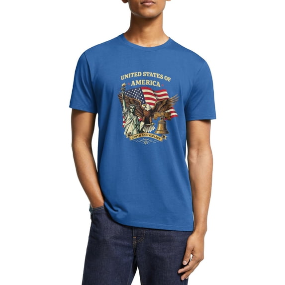 250 Years America Anniversary Vintage Men T Shirts, Retro USA Flag ...