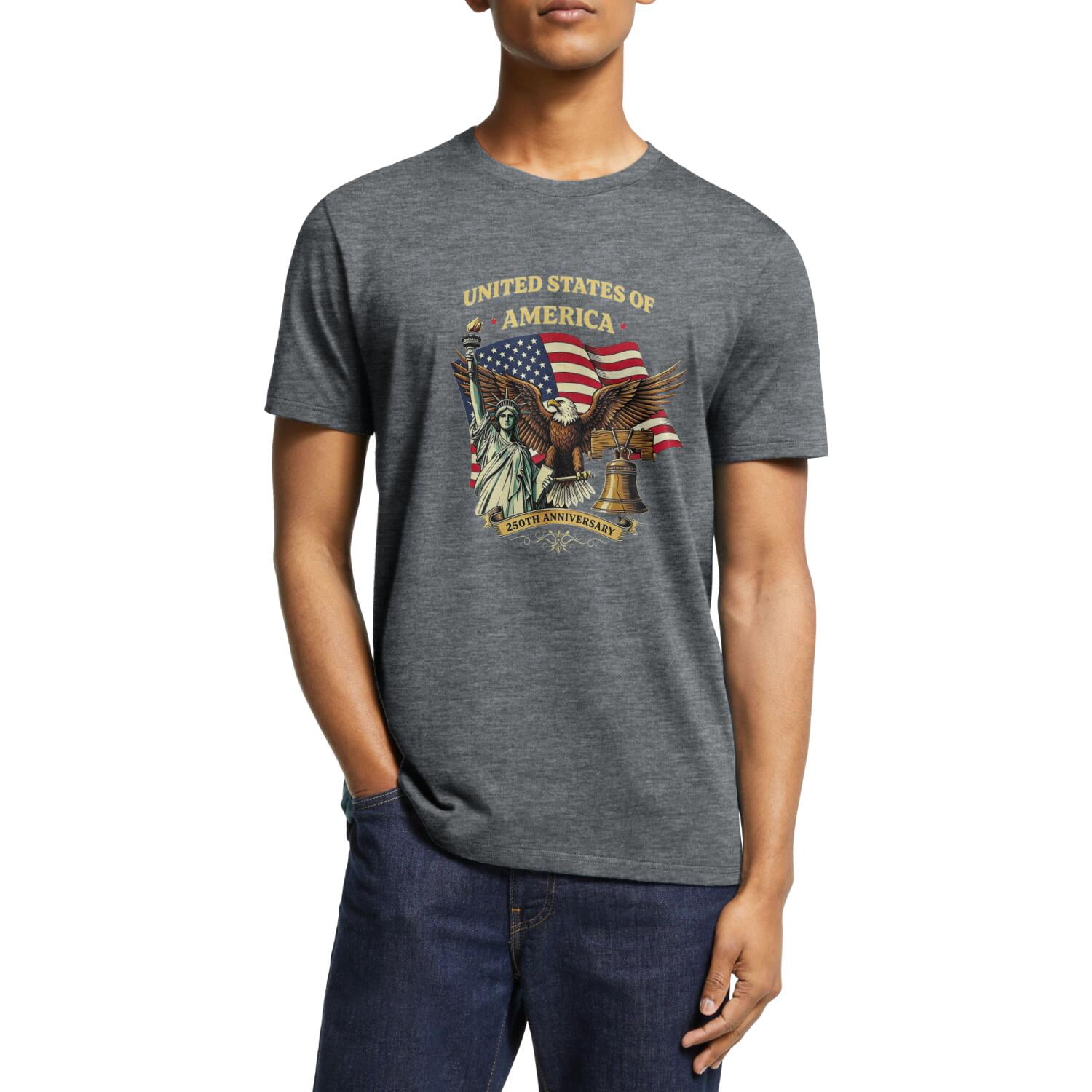 250 Years America Anniversary Vintage Men T Shirts, Retro USA Flag ...