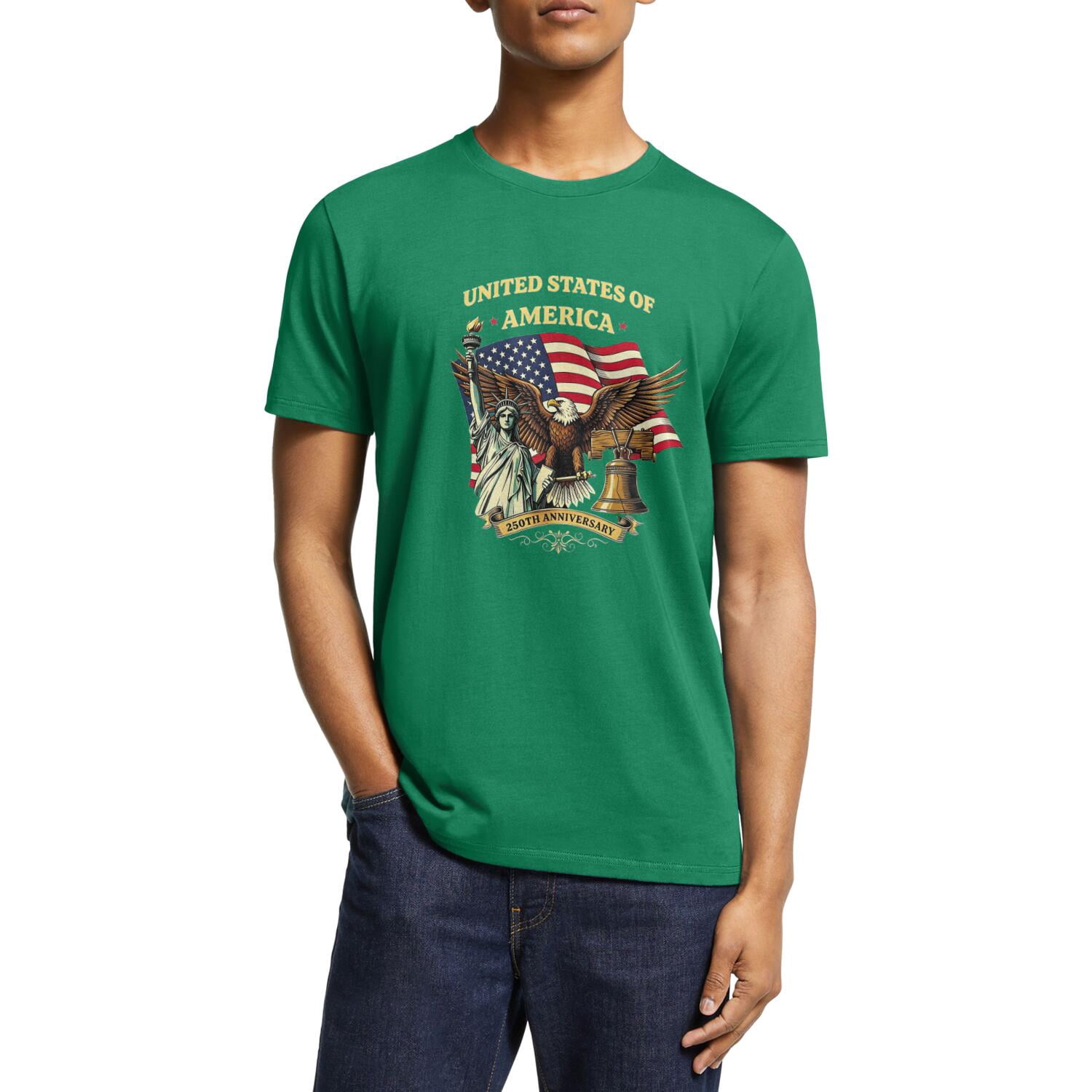 250 Years America Anniversary Vintage Men T Shirts, Retro USA Flag ...
