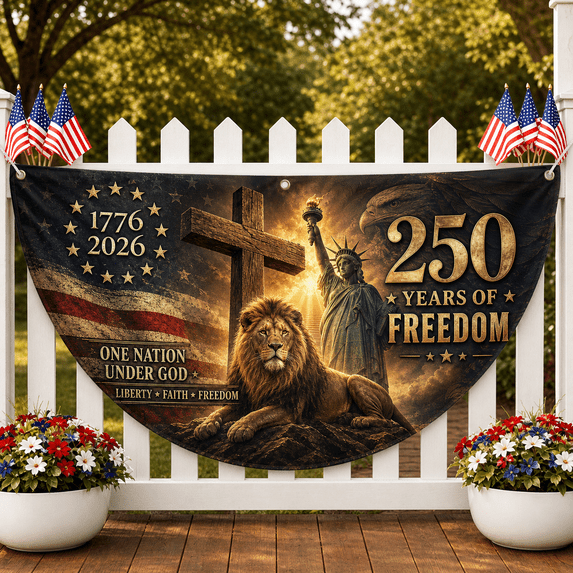 250 Years America Flag Banner Patriotic Freedom Yard Decor for 2026 ...