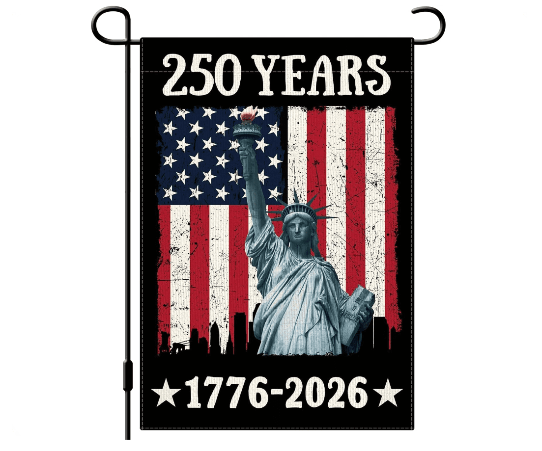 250 Years America Flag Rustic Vertical Double Sided 250Th 12x18 POLE ...