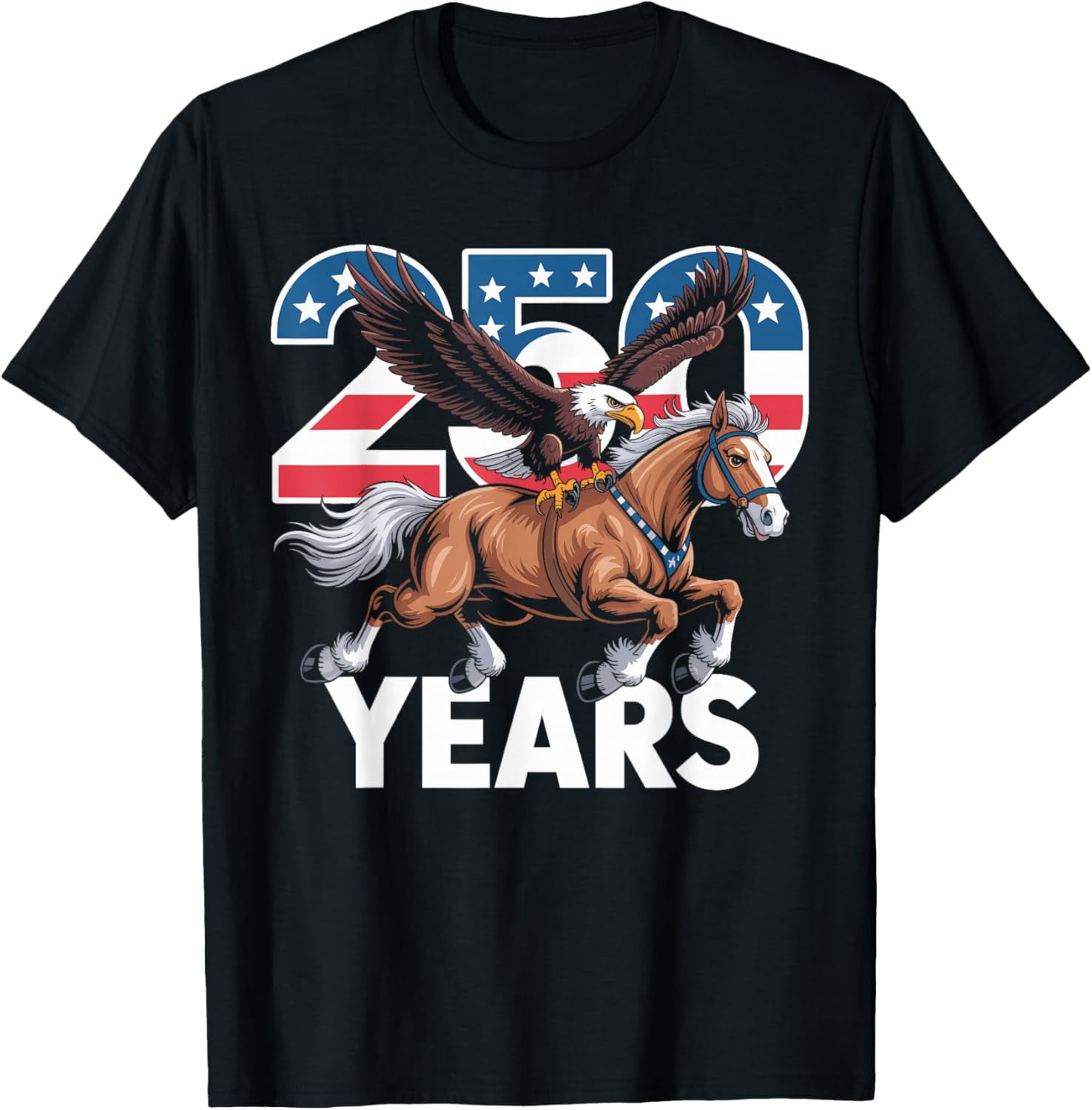 250 Years America Semi-Quincentennial Eagle Riding Horse T-Shirt Unisex ...