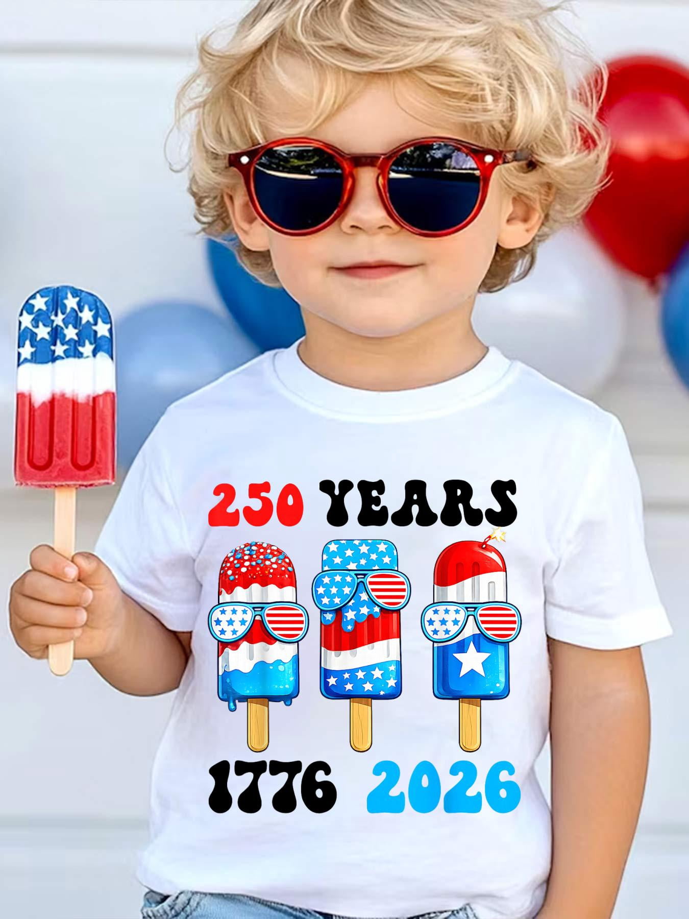 250 Years American 250th Anniversary USA 4th of July Boy Kid Kids T ...
