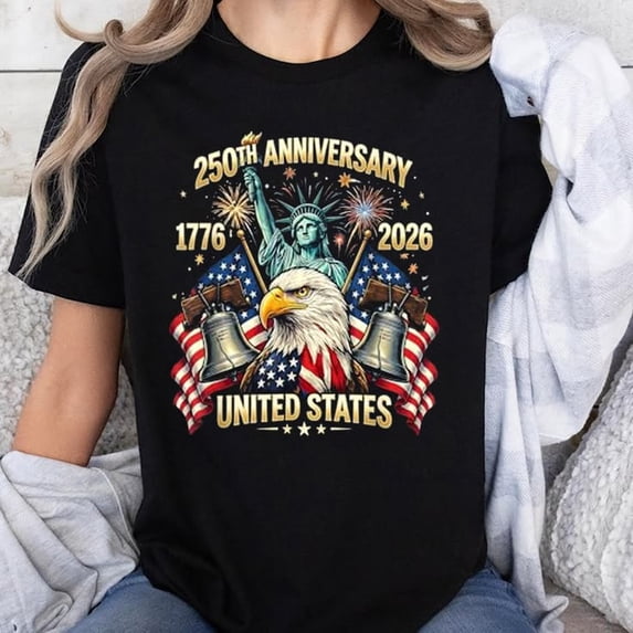 250 Years American Anniversary 1776-2026 USA T-shirt Sizes S-5XL ...